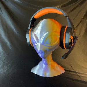 Psychedelic Alien Head Headphone Stand! Headset Holder Rack, Grey Area ...