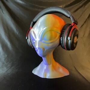 Psychedelic Alien Head Headphone Stand! Headset Holder Rack, Grey Area ...