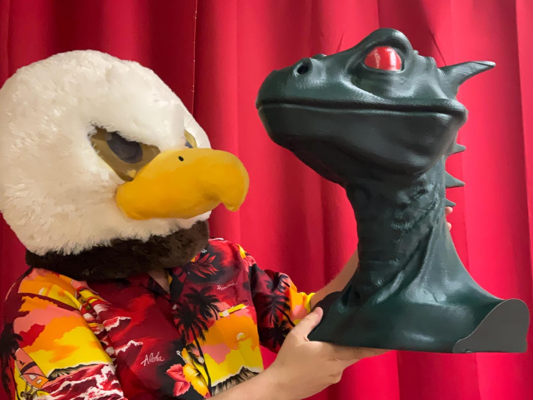 Vintage 50s Alien Reptile Bust Decor – Giant Retro Sci-fi Movie Monster ...