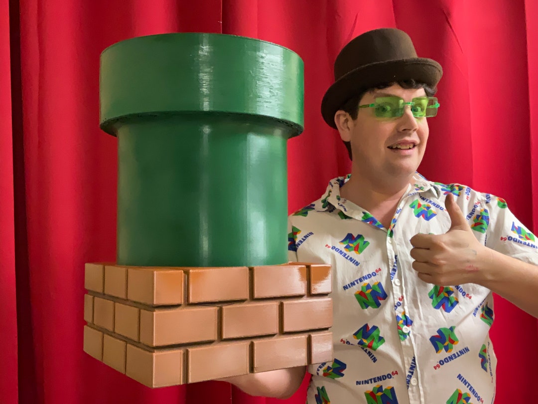 Retro-inspired Green Gaming Pipe Trash Can - 13 Gallon Unique Novelty ...