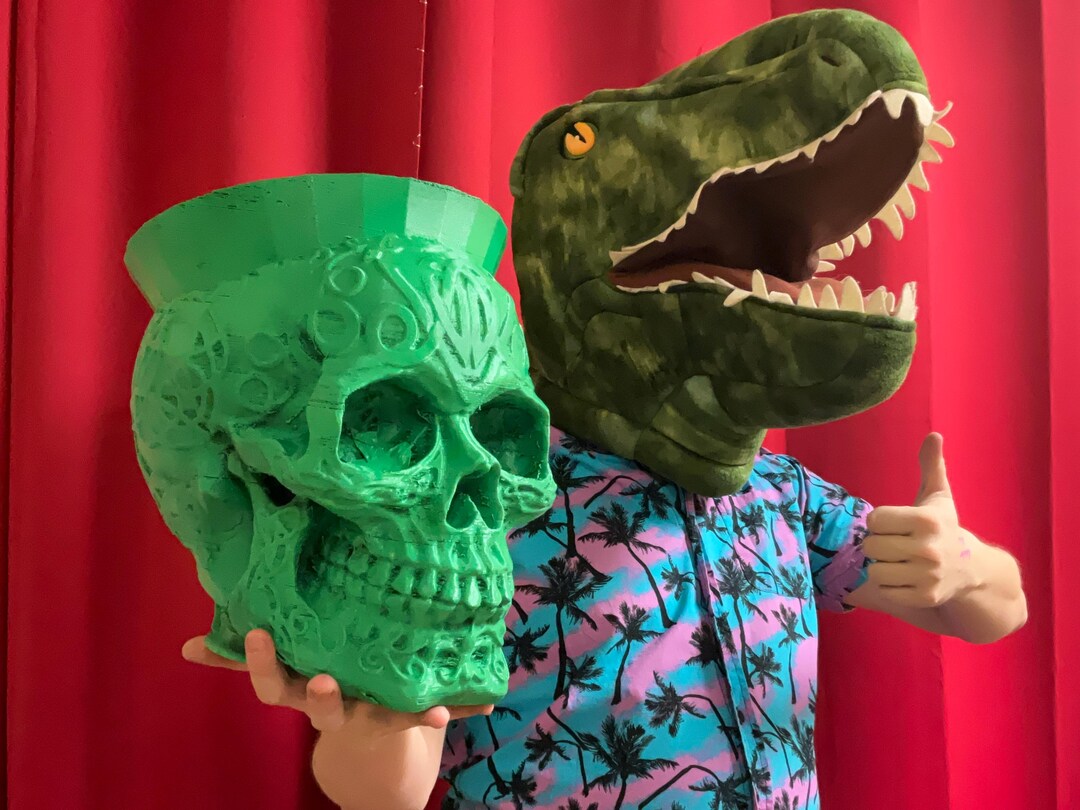 Green Celtic Skull Wastebasket - Unique Gothic Trash Bin for Epic Home ...