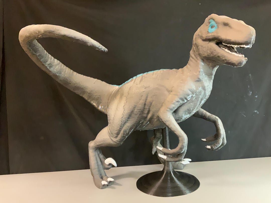 GIANT Hand-painted Raptor Dinosaur Statue - Custom Finishes Available ...