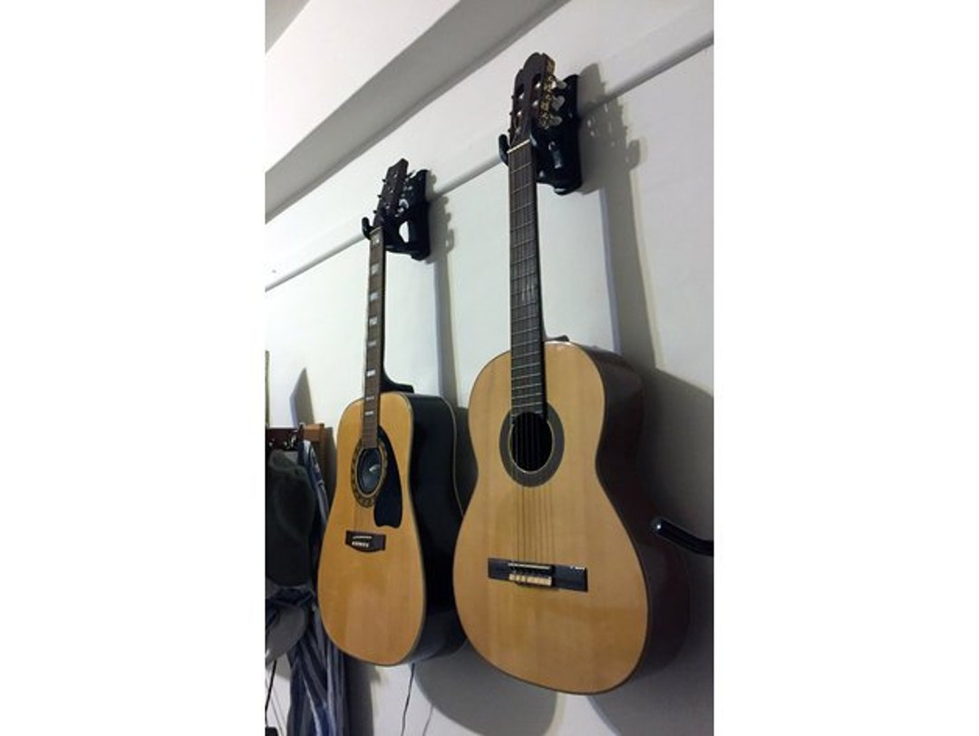 Black Acoustic Guitar Wall Mount! Keeper for Wall Hung Resonator ...