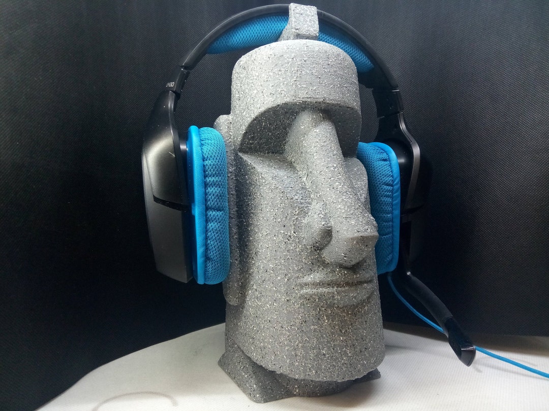 Moai Statue Headphone Rack! Easter Island Sculpture Headset Hanger ...