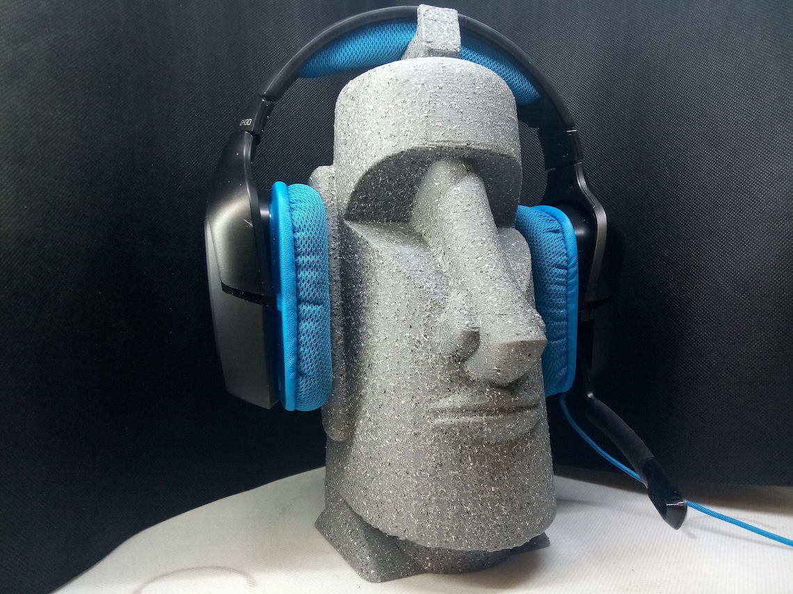 Moai Statue Headphone Rack Easter Island Sculpture Headset | Etsy