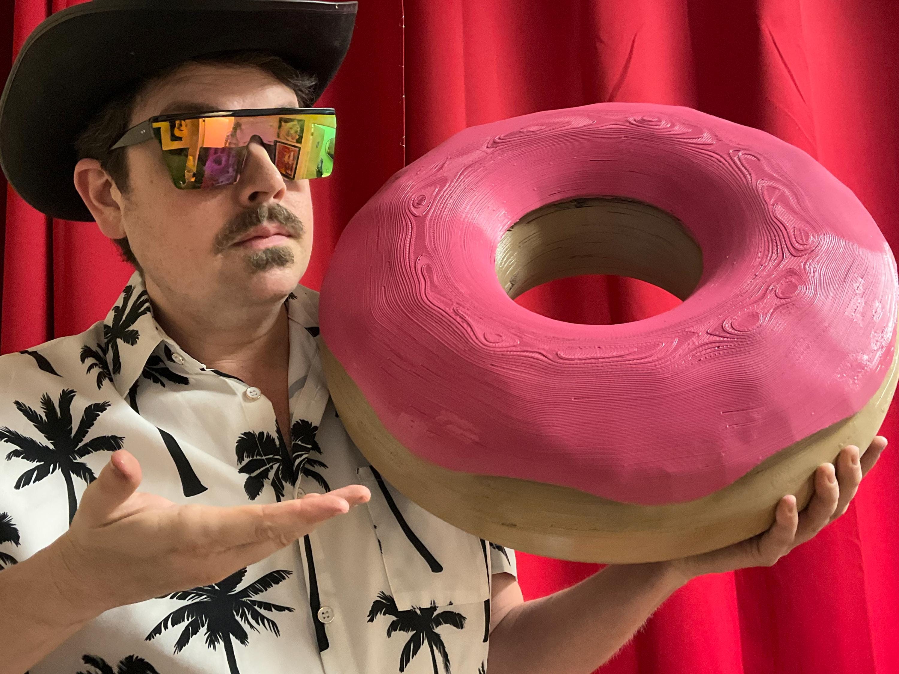 Giant Donut Wall Decor | Pink Icing Breakfast Cafe Donut Display Prop ...