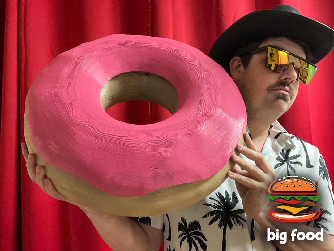 Giant Donut Wall Decor | Pink Icing Breakfast Cafe Donut Display Prop ...