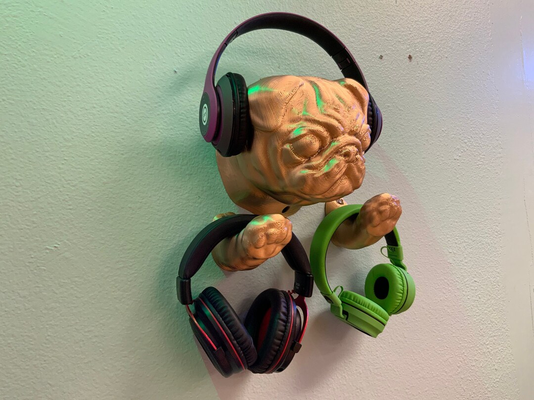 Pug Headphone Wall Rack! Dog Hanger, Like English Bulldog/mastiff/bull ...