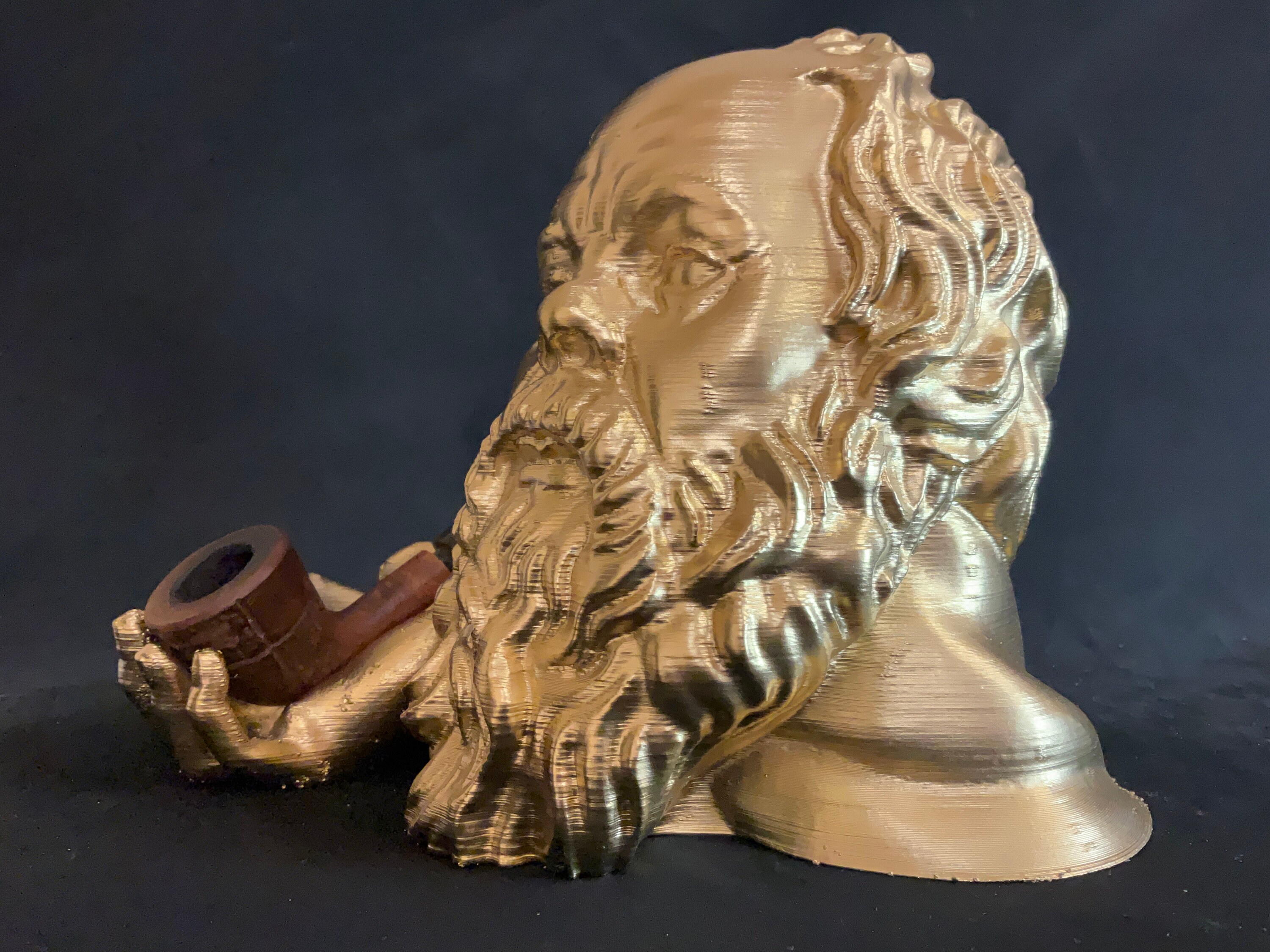Gold Socrates Hand Pipe Holder - Philosophical Smoker's Accessory - Etsy