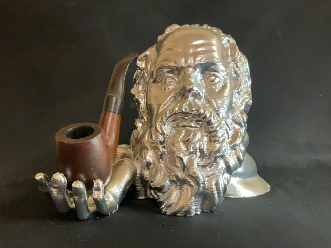Socrates-inspired Silver Pipe Holder Philosopher's Smoking Stand - Etsy