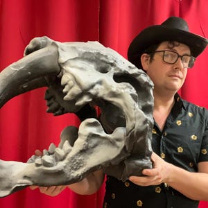 Giant Airbrushed Smilodon Skull | Saber Tooth Cat | Prehistoric Fossil ...