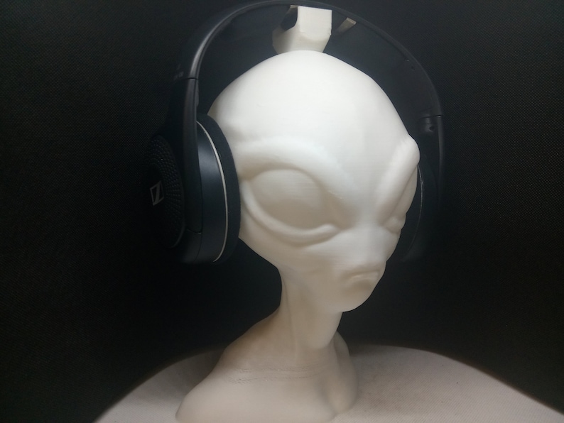 Alien Head Headphone Stand Headset Holder Rack Grey Area 51 | Etsy