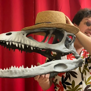 Big Raptor Skull Dinosaur Decor Jurassic Home Accent Unique Statement ...