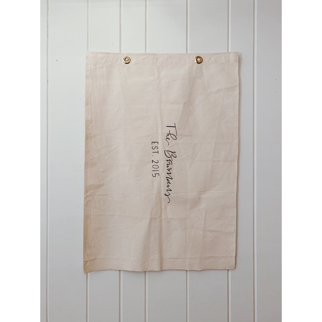 Custom Canvas Flag (family Est.) - Etsy
