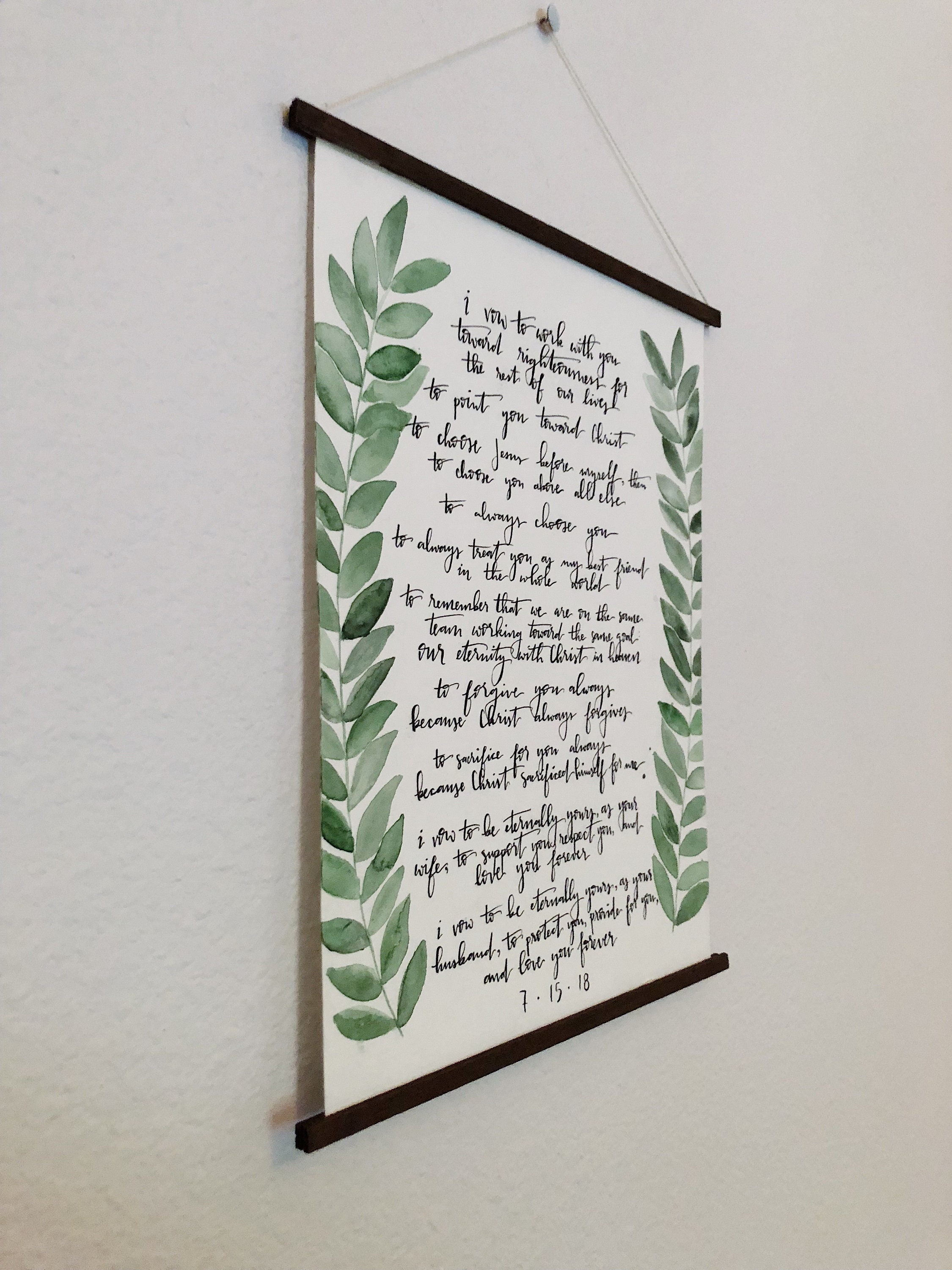 Custom Wedding Vow Display - Etsy