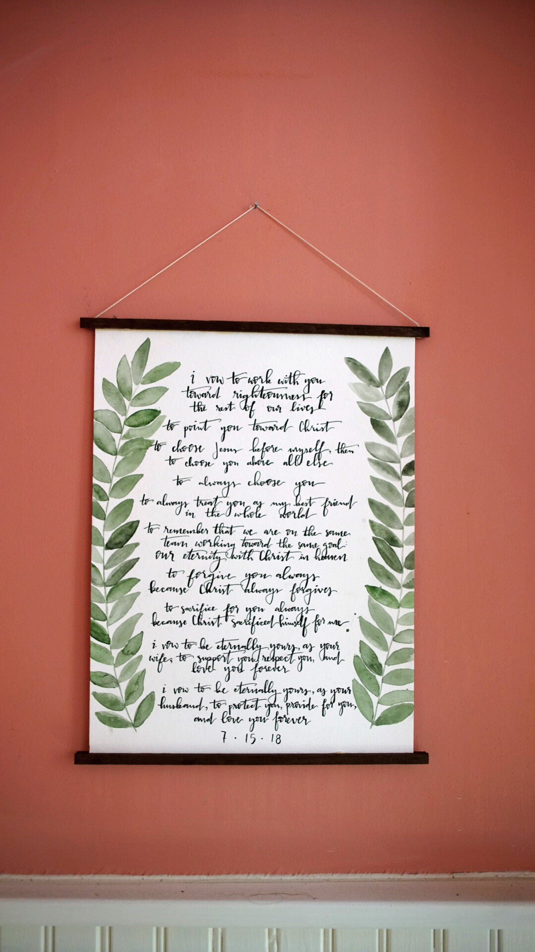Custom Wedding Vow Display - Etsy