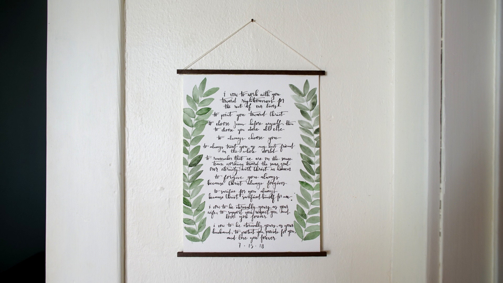 Custom Wedding Vow Display - Etsy