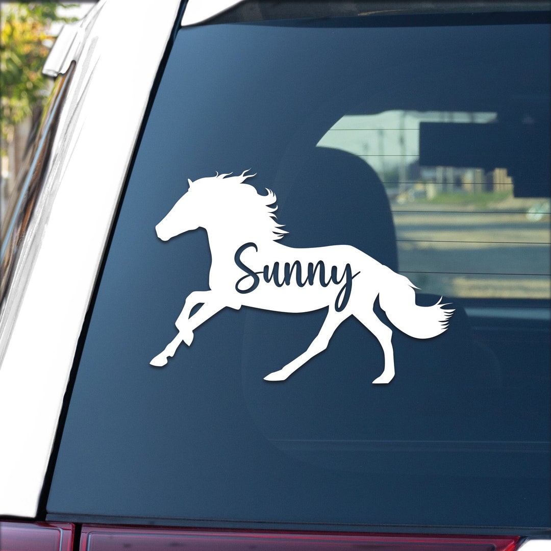 Personalizable Car Sticker Horse Name Sticker Car Horse Trailer Decal ...