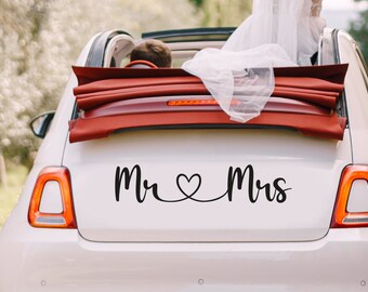 Mr and Mrs Car Decal - Etsy