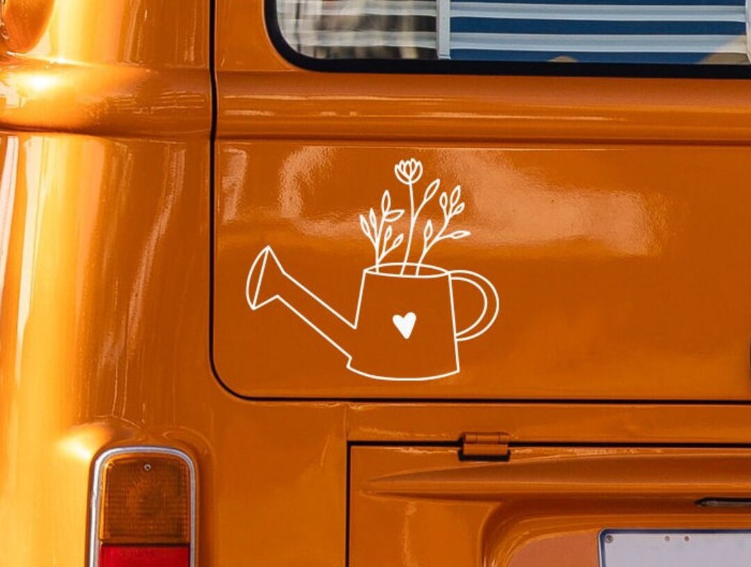 Watering Can Flowers Car Sticker Car Motorhome Sticker Camper Sticker ...