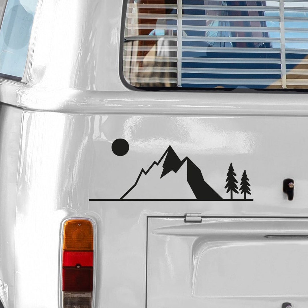 Camper Van Sticker 'landscape Mountain Sun' Wave Design Versatile ...