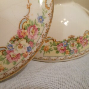 Set of 3 Vintage Edwin M. Knowles China Co Serving Bowl Sugar Bowl W ...