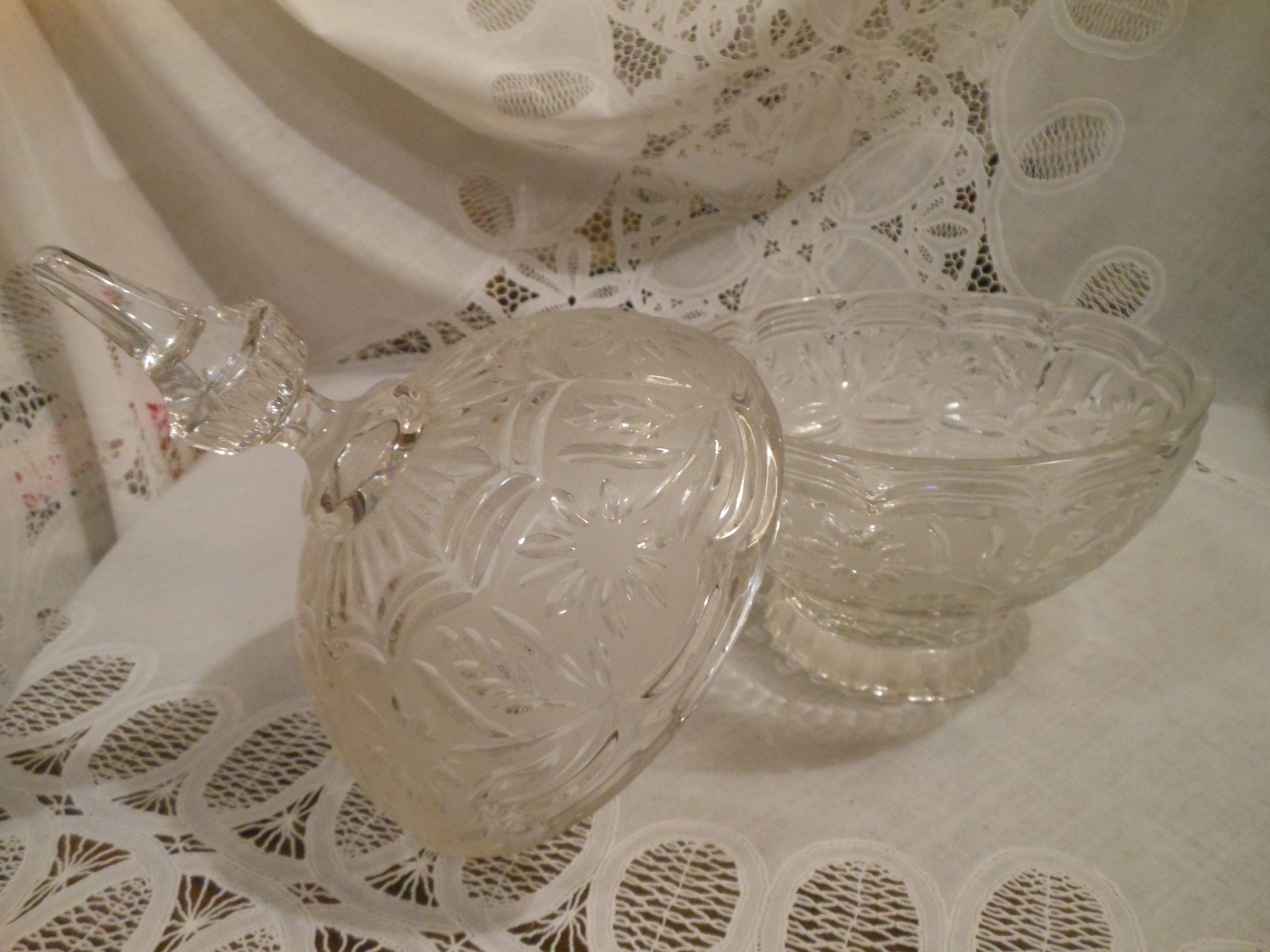 Heavy Vintage Frosted Lead Crystal Covered Compote W/ Steeple | Etsy