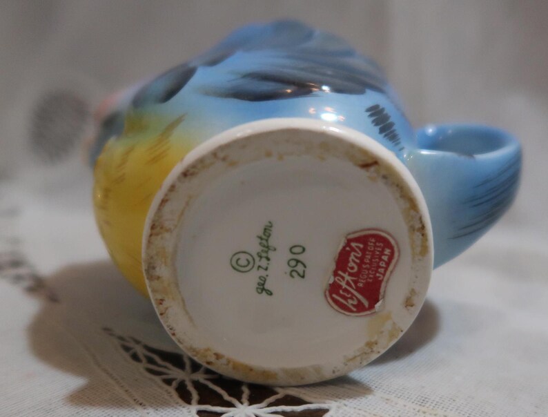 O so Tweet!! 3.5" Vintage Lefton Bluebird Creamer / Pitcher Blue Pink ...