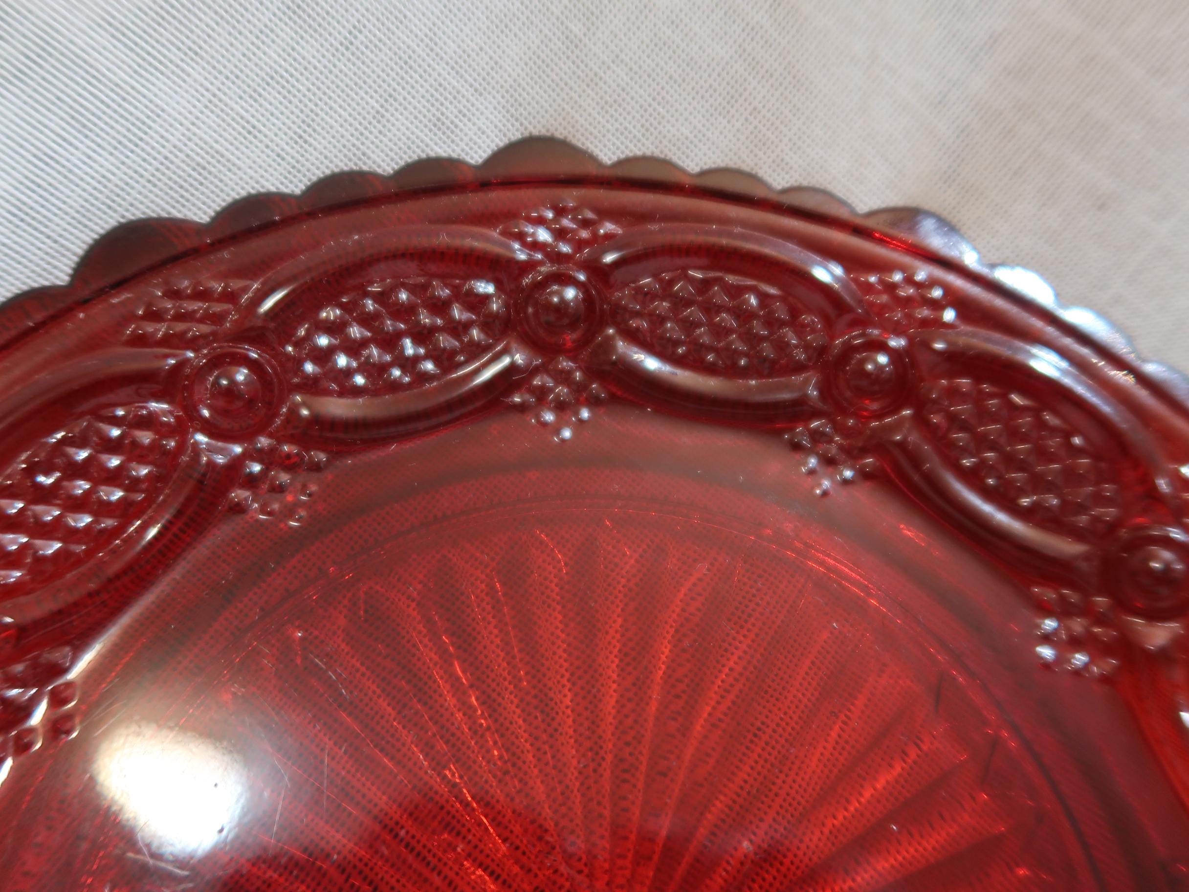 Beautiful Avon Ruby Red Cape Cod 1) Dinner and 2) Salad Plates Set ...