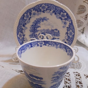 Vintage Swinnerton Hanley Silverdale Footed Cup & Saucer Set Blue ...