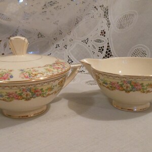 Set of 3 Vintage Edwin M. Knowles China Co Serving Bowl Sugar Bowl W ...