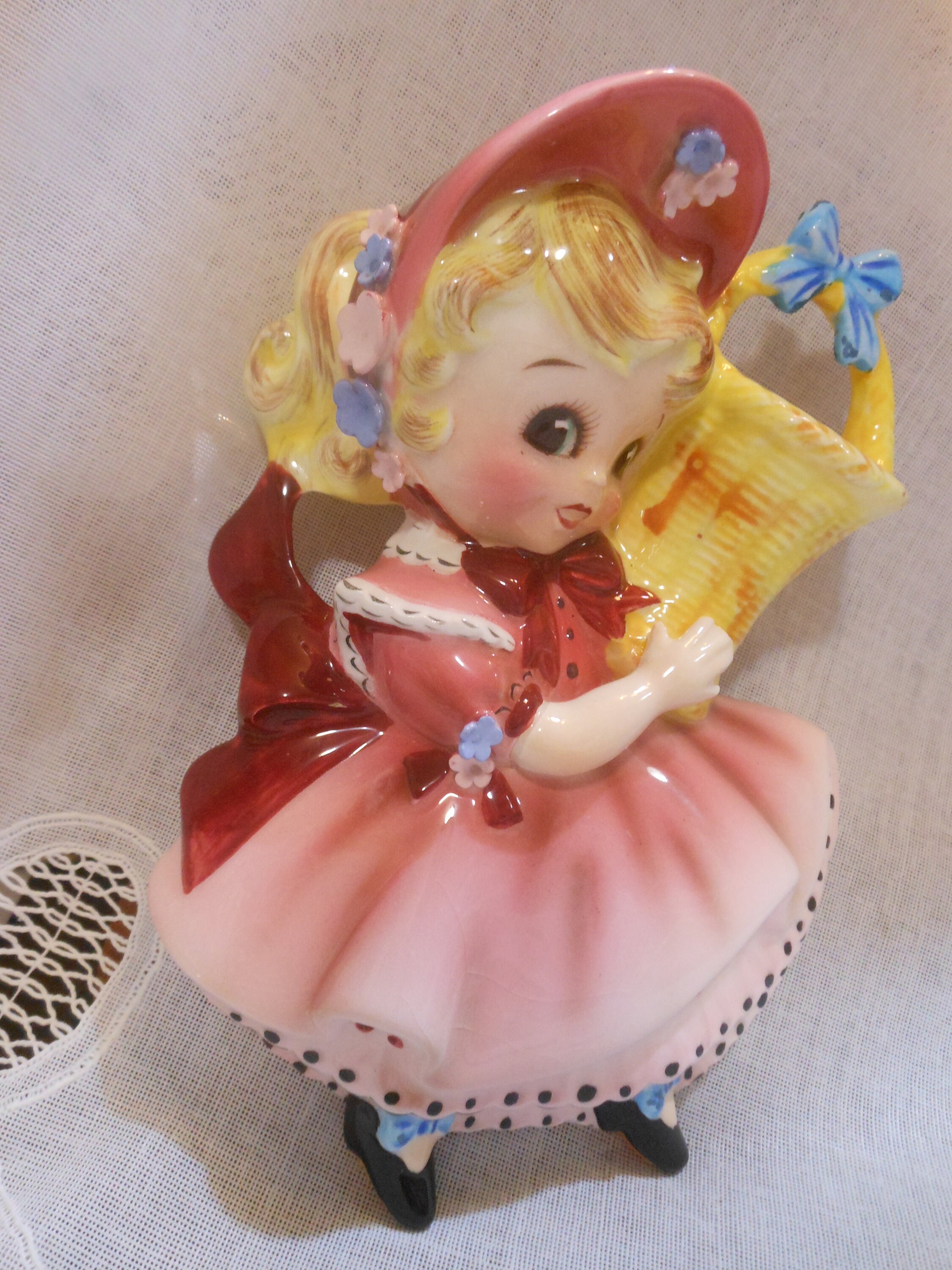 O for Cute Vintage Lefton Miss Dainty Full Body Girl Pink - Etsy