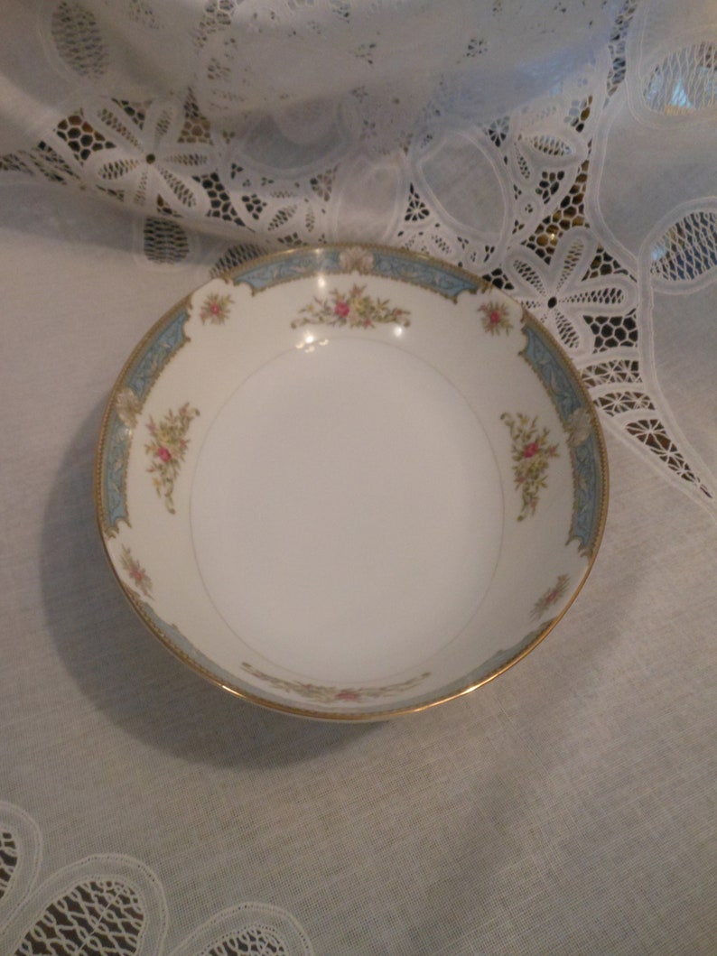 Beautiful Vintage Mikado Lyric China Oval Dish Pink & Yellow Roses Blue ...