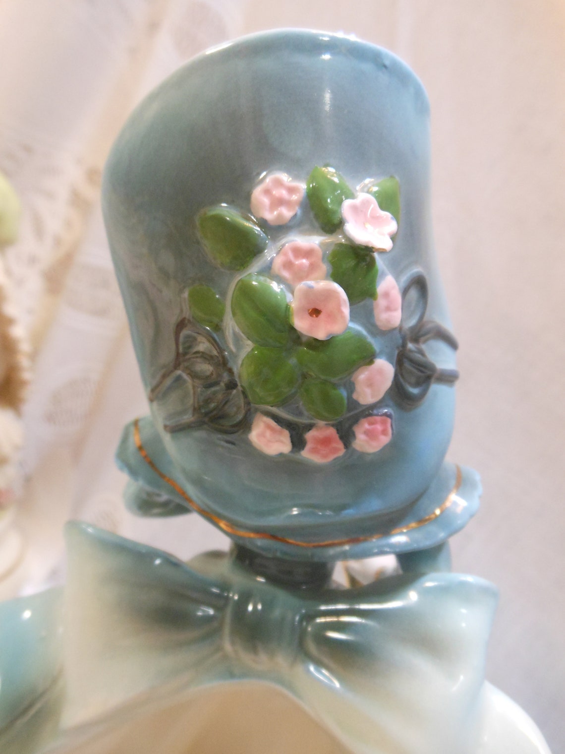 Magnificent Vintage Geo Z Lefton Lady Figurine Planter Teal - Etsy