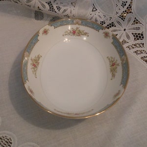 Beautiful Vintage Mikado Lyric China Oval Dish Pink & Yellow Roses Blue ...