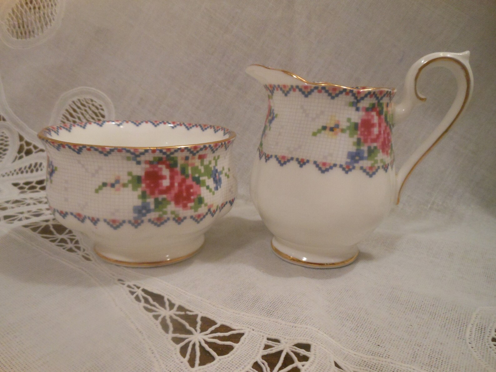 Lovely Vintage Royal Albert Petit Point China Mini Open Sugar - Etsy