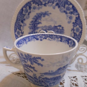 Vintage Swinnerton Hanley Silverdale Footed Cup & Saucer Set Blue ...