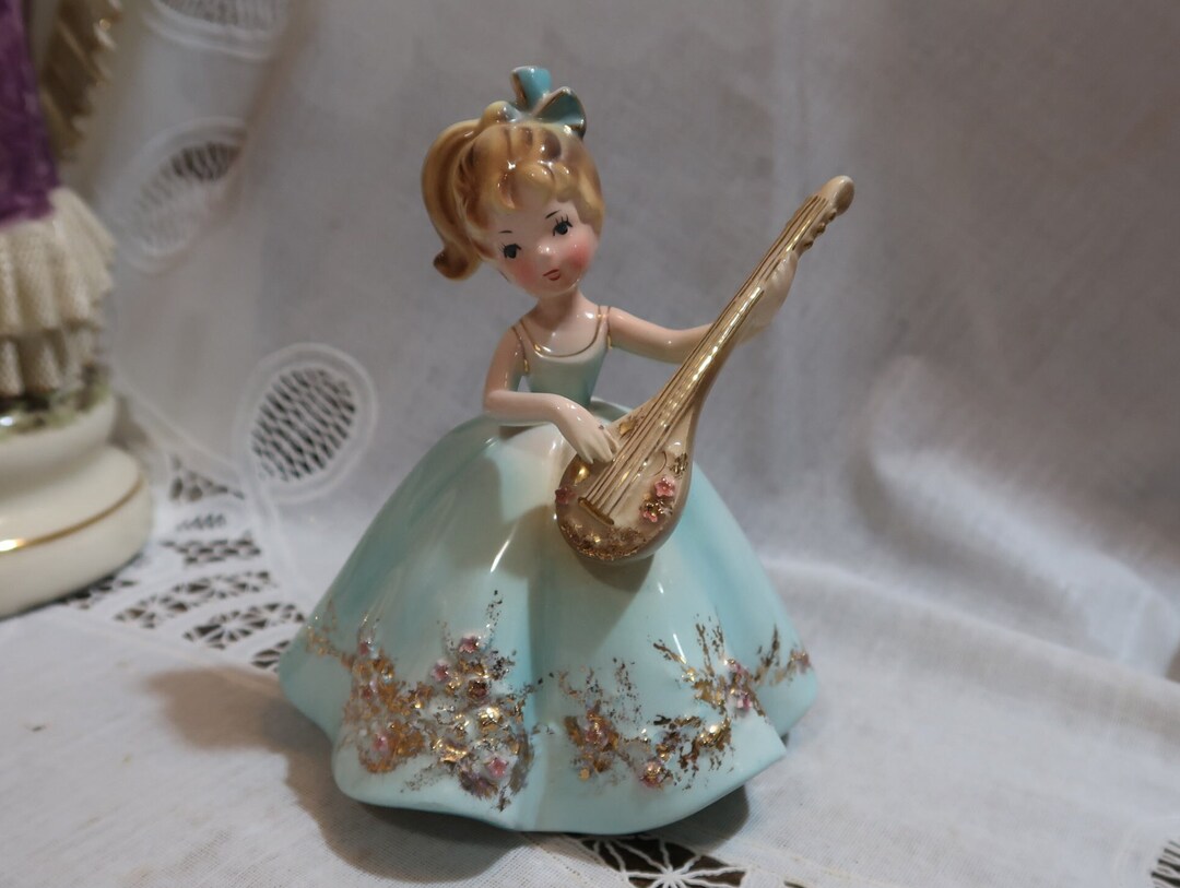 Darling Vintage Josef Originals Bonnie W/ Long Mandolin Girl Mint Green ...