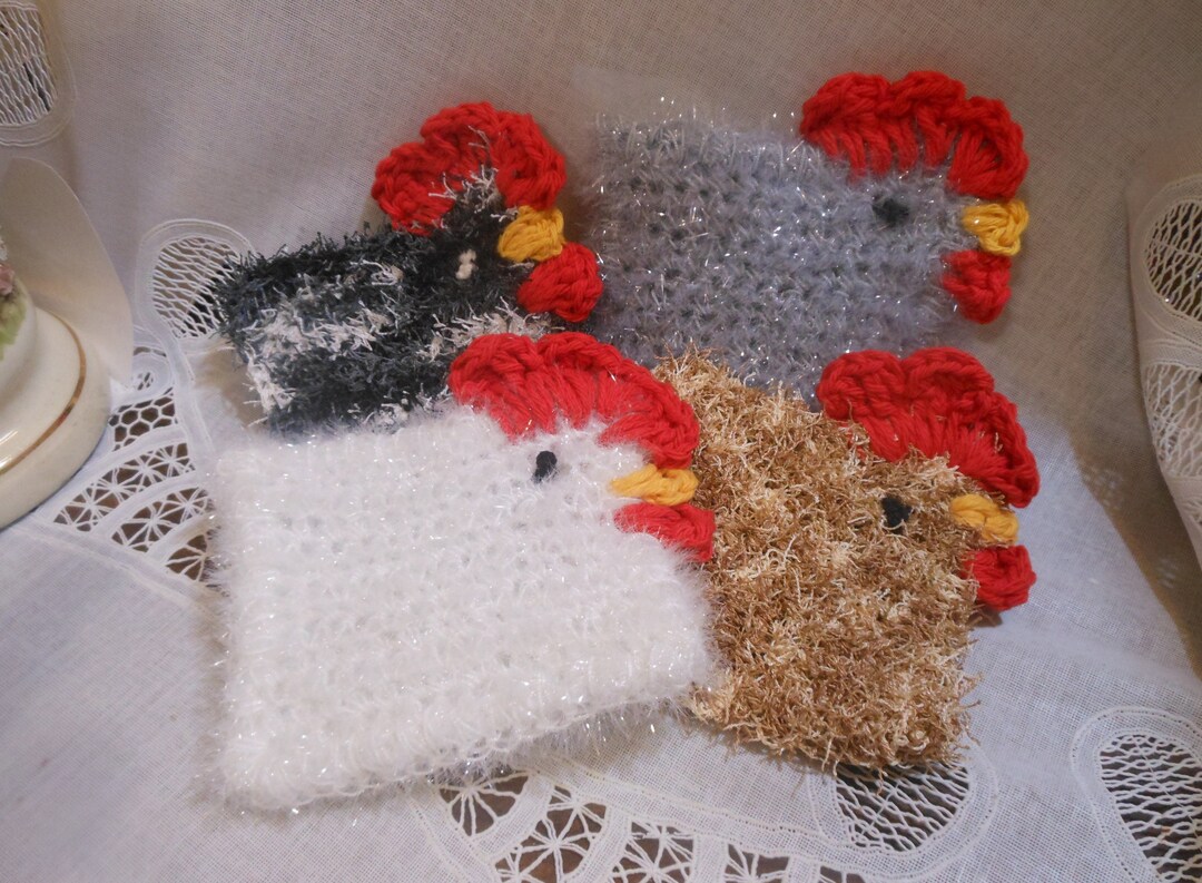 Whimsically Darling Double Thickness Chicken Scrubbies Black Brown ...