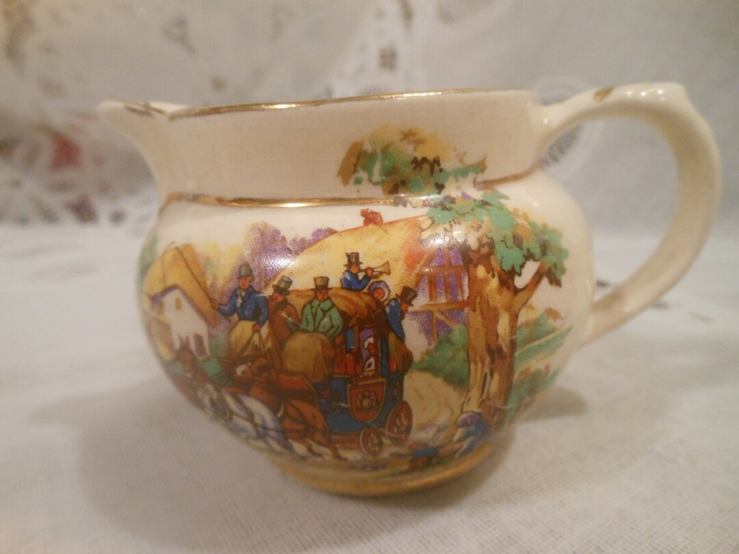 Vintage T Lawrence Falcon Ware Mini Creamer / Pitcher English Village ...