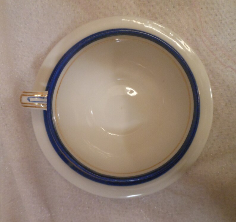 Vintage Jager Miniature Cup and Saucer Cobalt Blue Gold Yager - Etsy