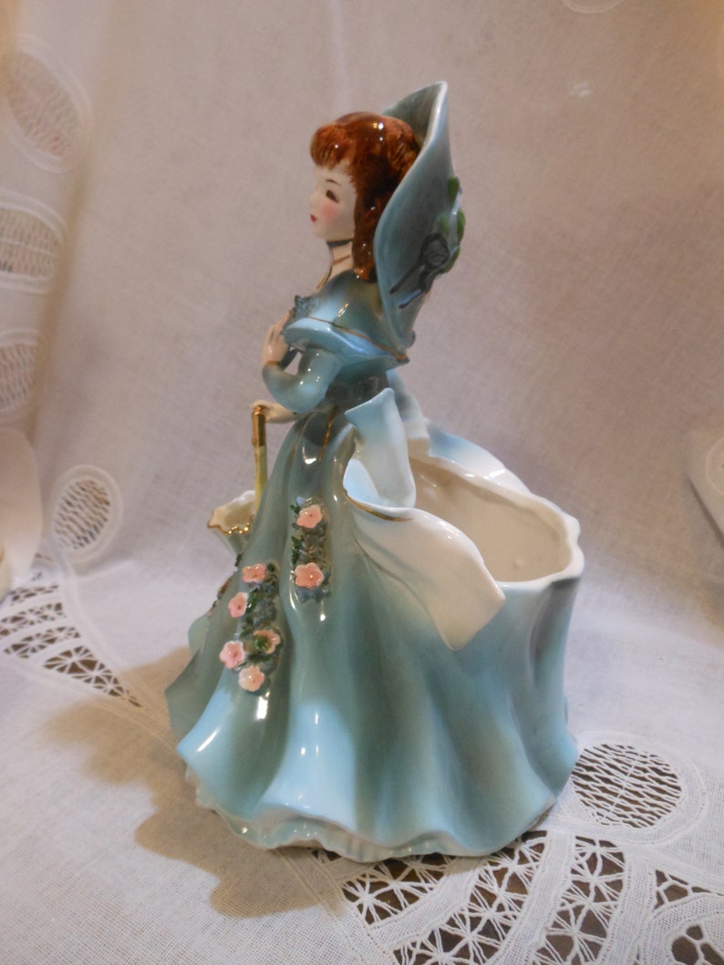 Magnificent Vintage Geo Z Lefton Lady Figurine Planter Teal - Etsy
