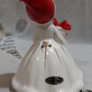 The Most Darling Vintage Josef Originals Christmas Bell White Coat Red ...