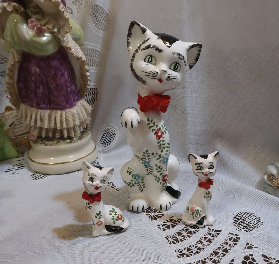 Purr-ty Whimsically Hand Painted Vintage Lipper & Mann Mother Kitty Cat ...