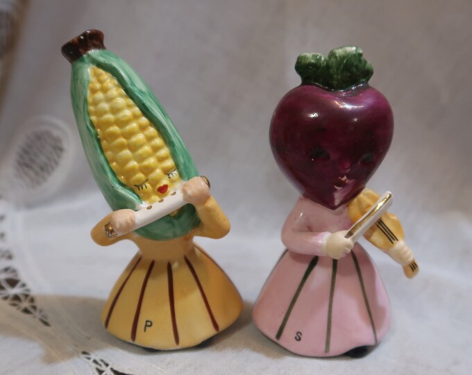 Veggie Sistas Vintage Napco Corn Beet Vegetable Salt Pepper Shakers ...