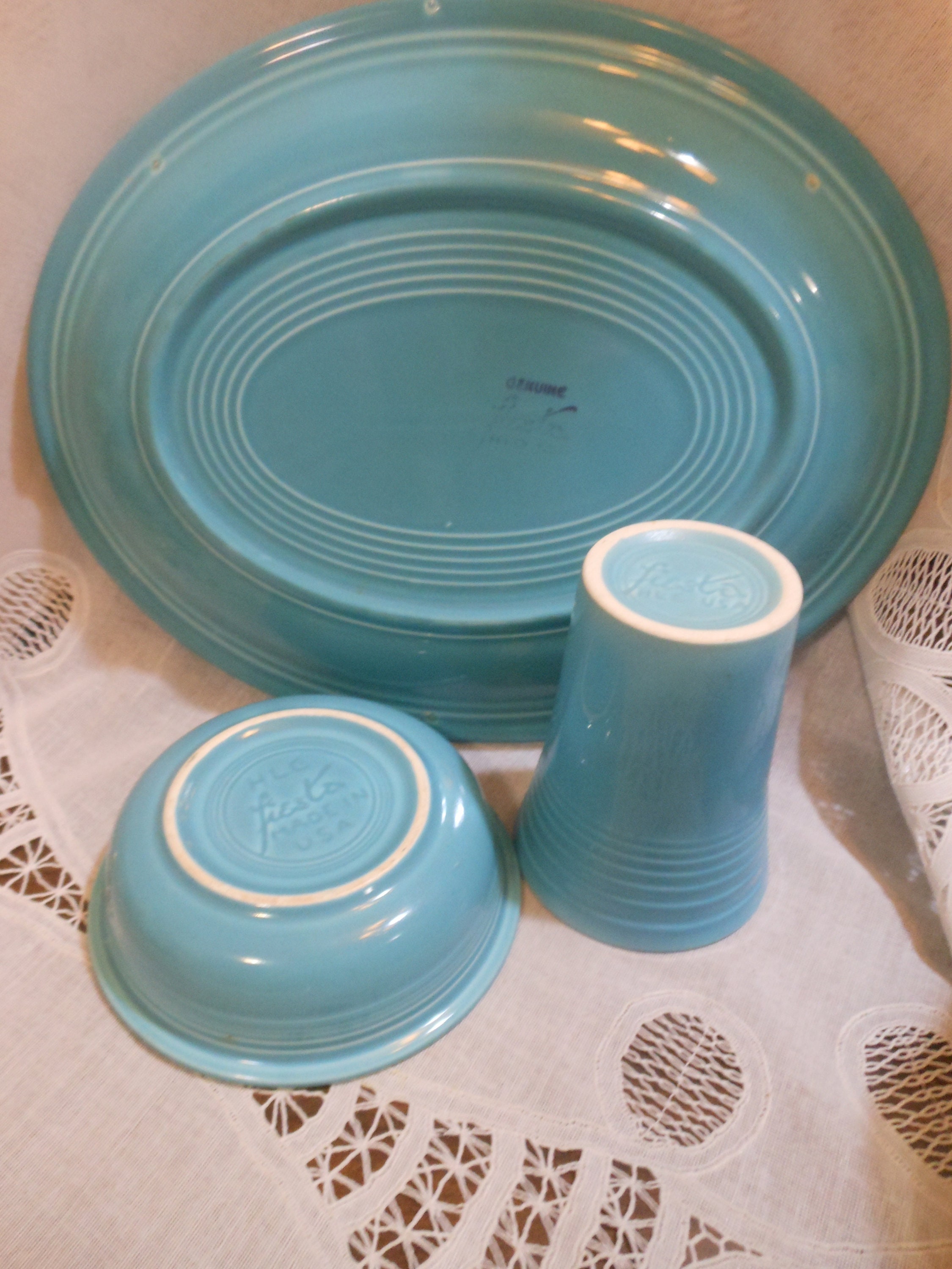Vintage Original Fiesta Ware Turquoise 12 Oval Platter 5 | Etsy