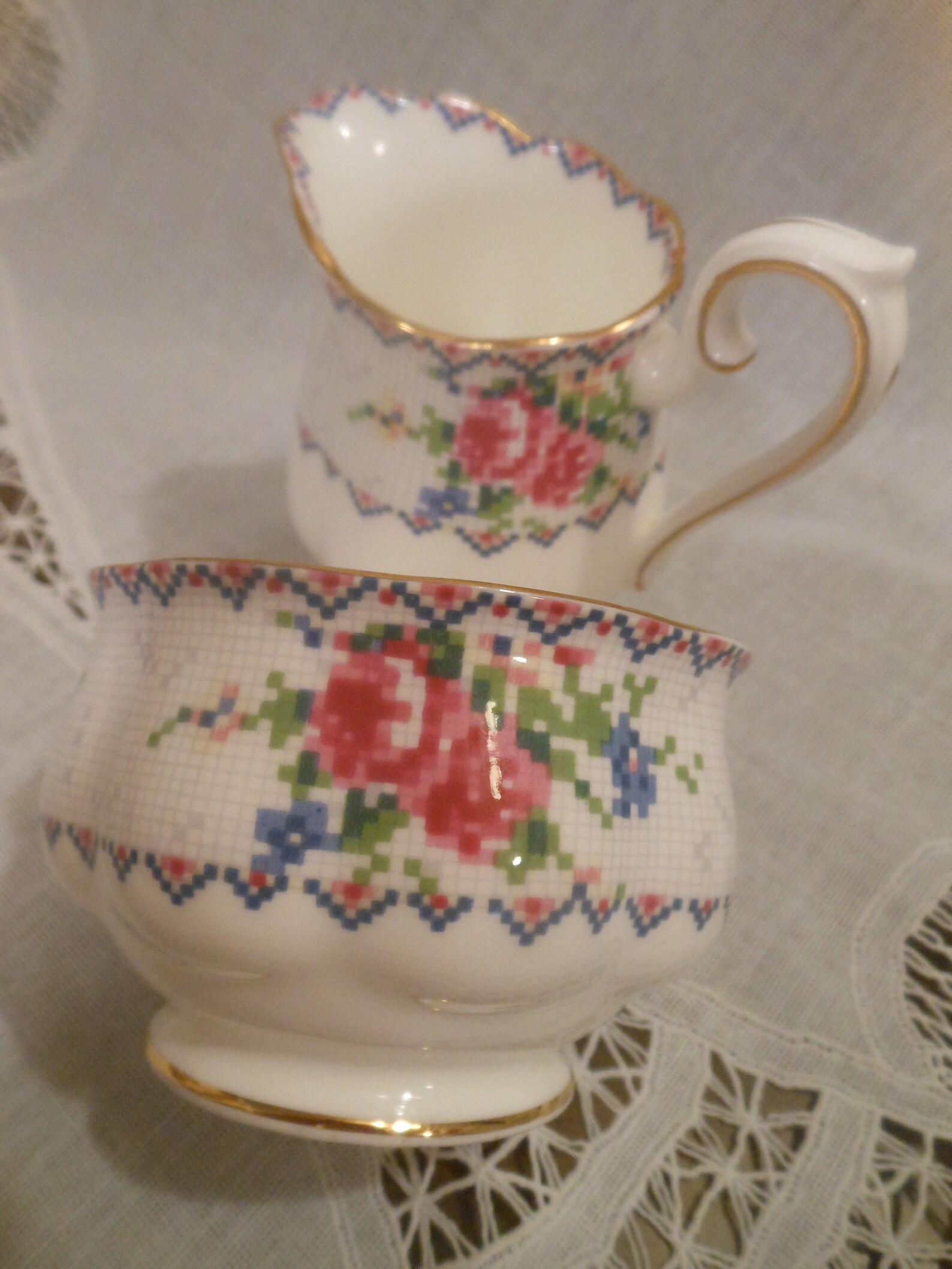 Lovely Vintage Royal Albert Petit Point China Mini Open Sugar - Etsy