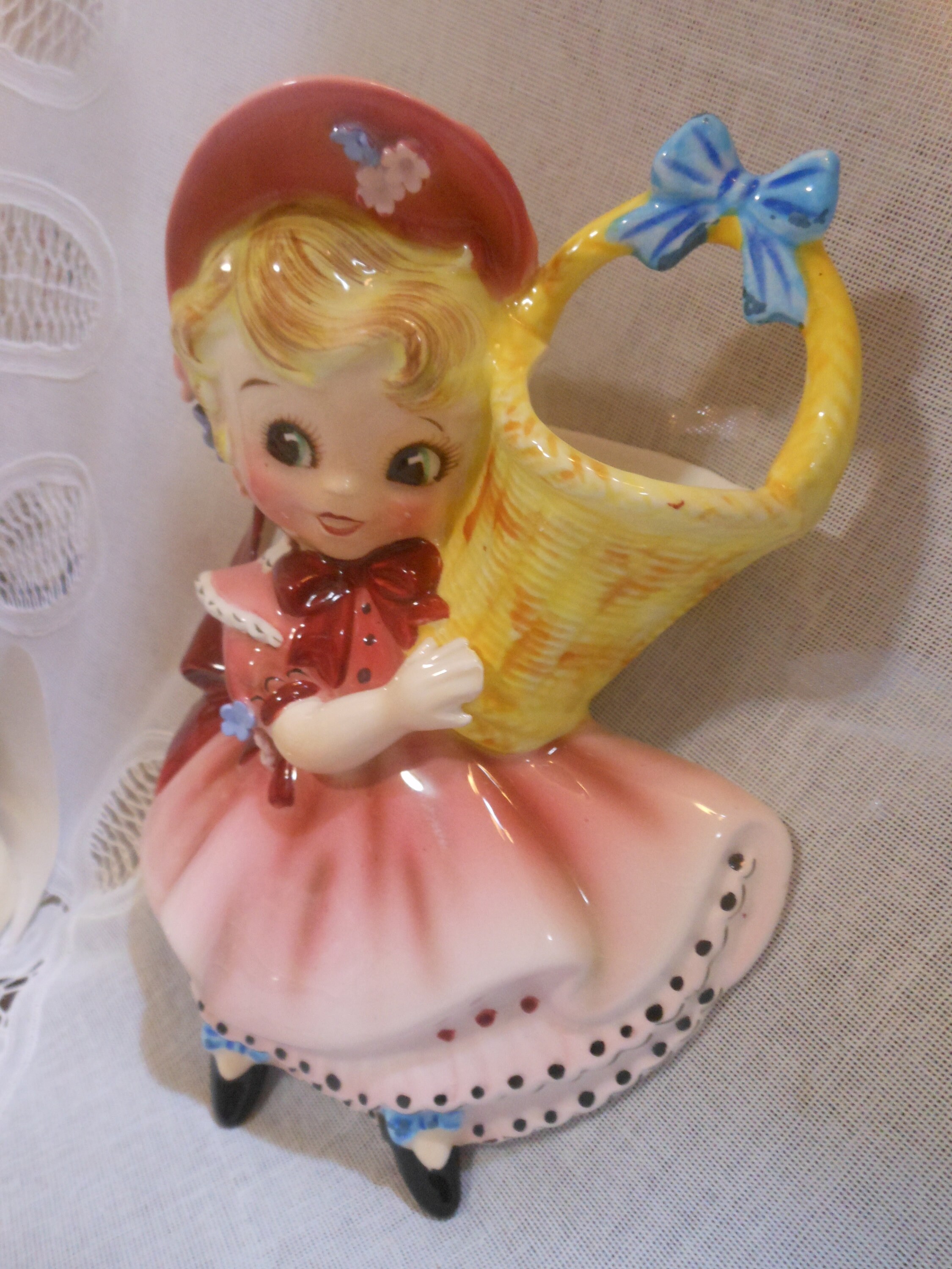 O! for Cute! Vintage Lefton Miss Dainty Full Body Girl Pink Dress ...