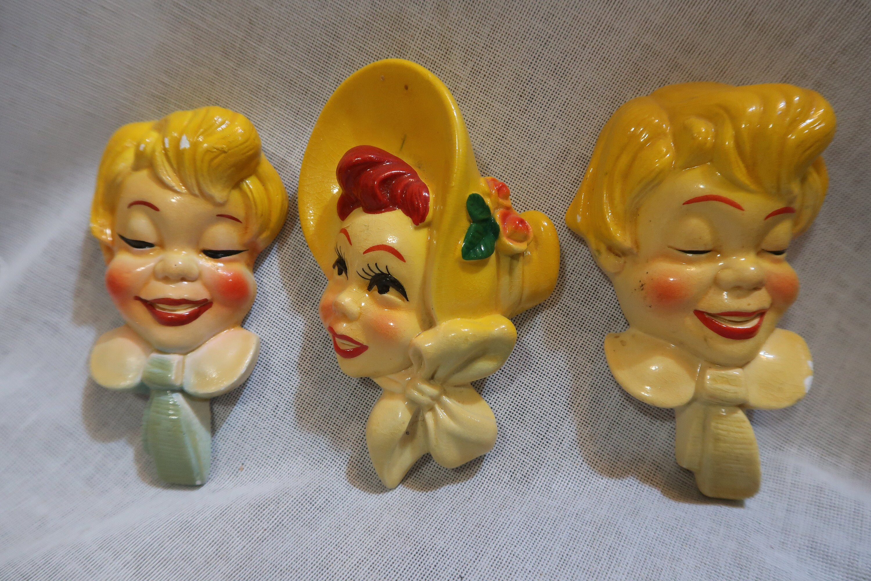 Delightful Vintage Chalkware Boy and Girl Plaque Wall Hangings - Etsy