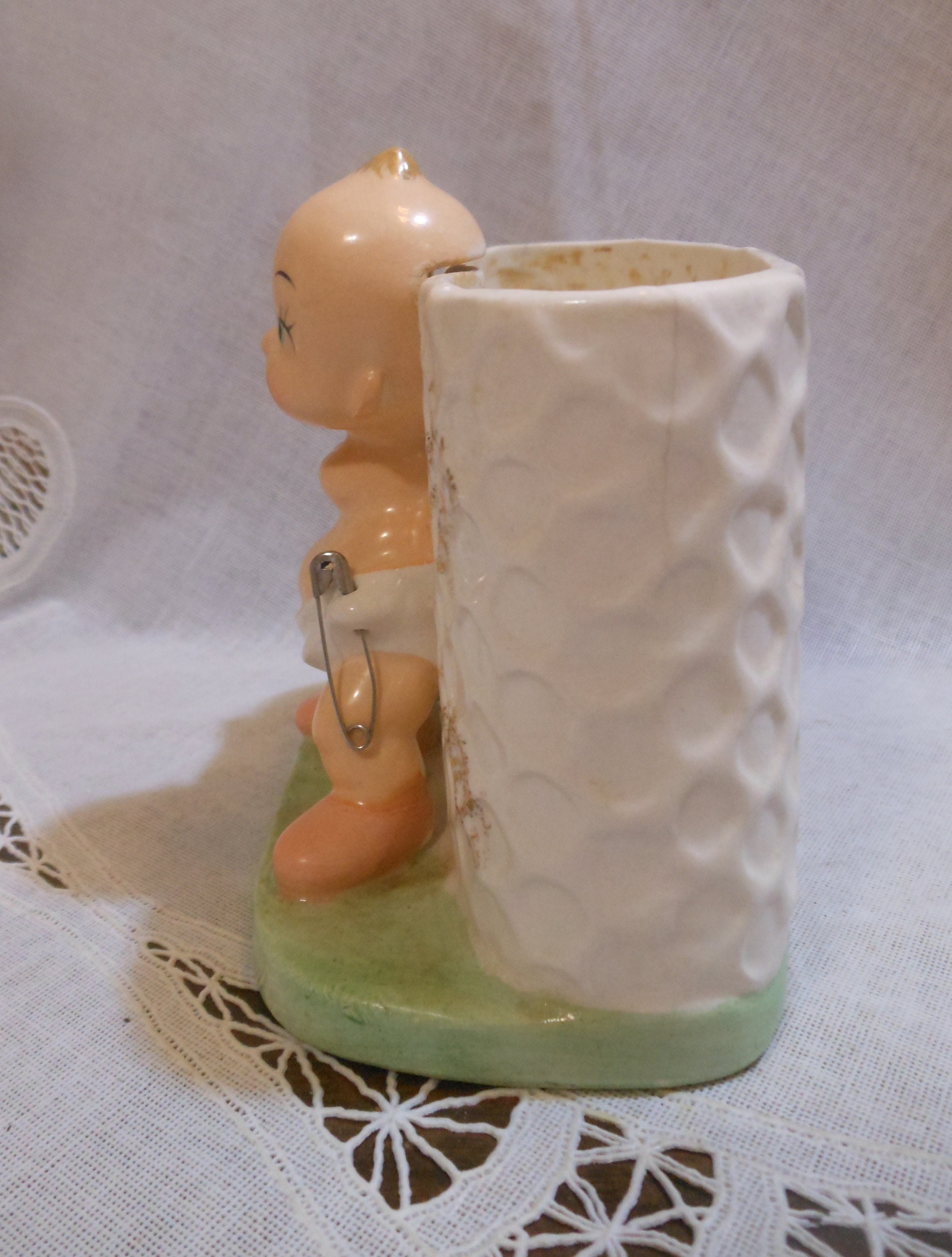Adorable Napco Vintage Baby in Diaper Planter Real Pin in - Etsy